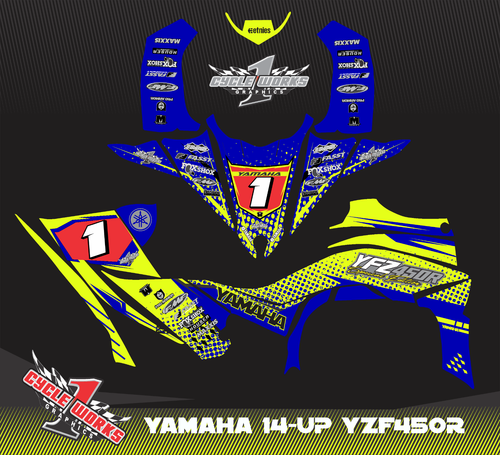 Graphics Kit Custom Printed for Yamaha YFZ450R YFZ 45R(2014-2021) JOLO ...