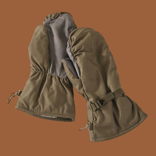 GERMAN MILITARY LINED MITTENS ARMY COLD WEATHER LEATHER PALMS SURPLUS ...
