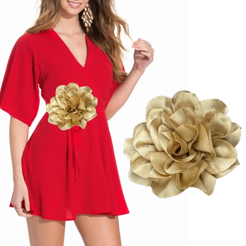 Elegant Fabric Flower Brooch French Style Floral Lapel Pin Ornament for ...