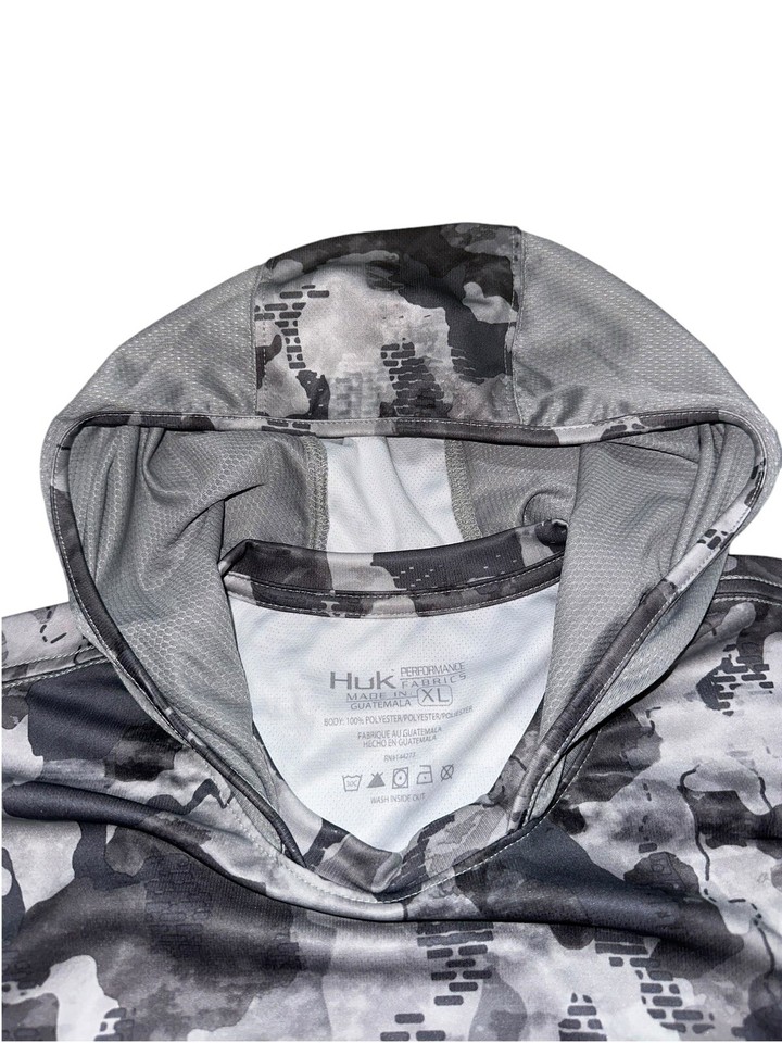 Huk Performance Fishing Men's XL Icon X Refraction Camo Hoodie Gray NWT ...