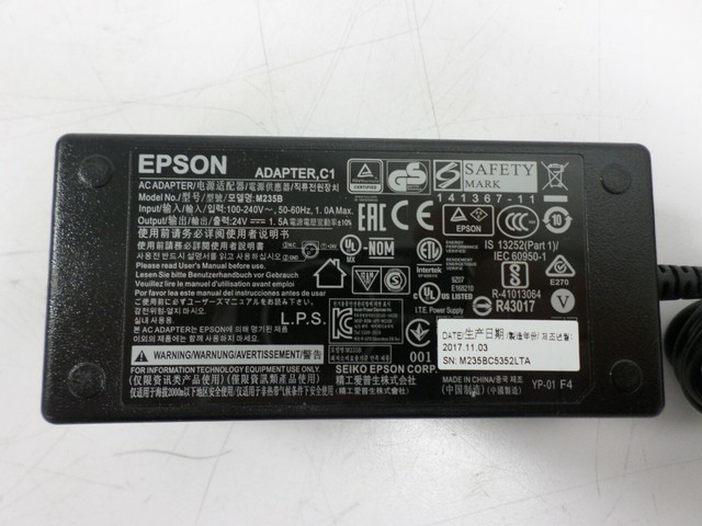 Genuine Epson Adapter C1 Model M235B Power Supply 3 Pin 24v 1.5a for ...