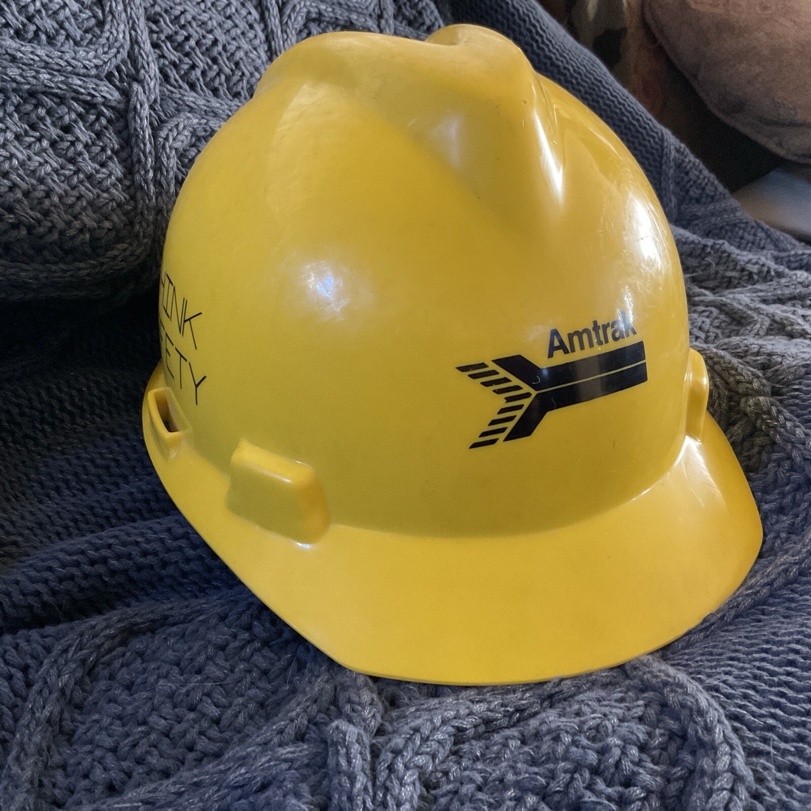 Amtrak Logo Hard Hat Helmet Train Think Safety V-Gard MSA | eBay
