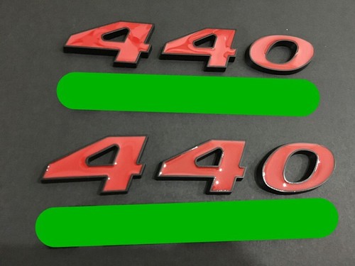 (2pcs) Black & Red 440 404 Badge Emblem Trim for Passenger & Driver ...
