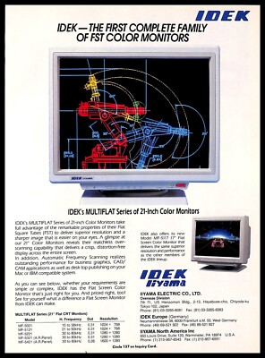 1991 Idek Multiflat 21-inch Color Monitors PRINT AD Retro PC Computer ...
