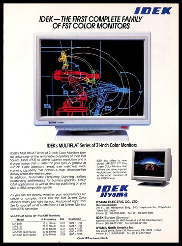 1991 Idek Multiflat 21-inch Color Monitors PRINT AD Retro PC Computer ...