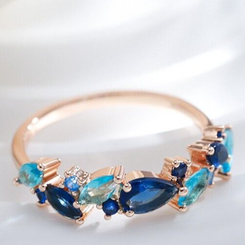 Elegant 585 RG Rose gold rose gold with Natural sapphire 2 gr Cocktail ...