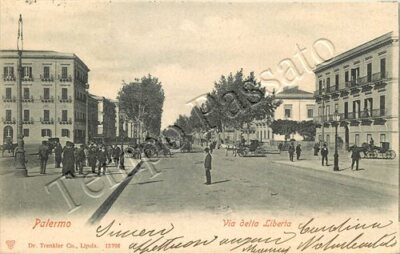 Cartolina di Palermo, calessi e strada affollata | eBay