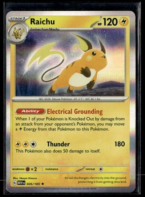 Raichu SV: Scarlet & Violet 151 #026/165 Holo Rare | eBay