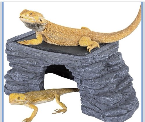 Large Bearded Dragon Basking Platform, 12.5x7x5 inch Gecko Hide Cave ...