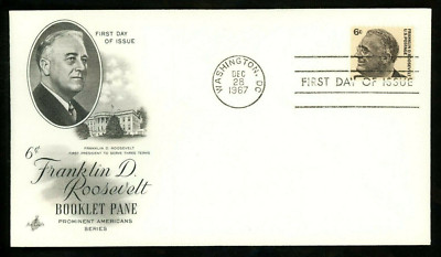 FDR FRANKLIN ROOSEVELT STAMP COLLECTOR 1967 BKLT PANE SINGLE ARTCRAFT ...