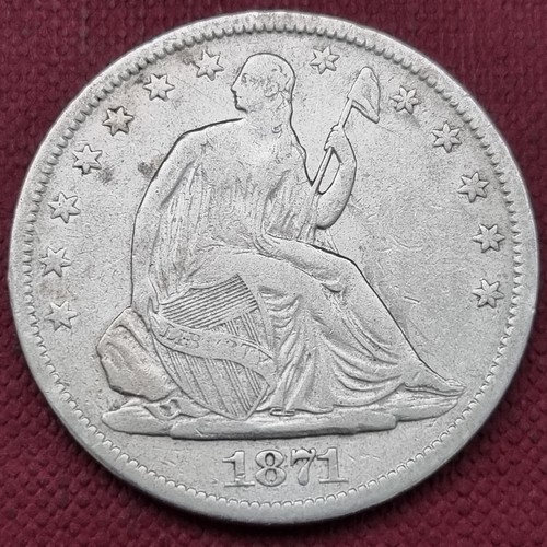 1871 S Seated Liberty Half Dollar 50c Better Grade VF + #58238 | eBay