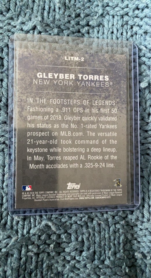 2018 Topps Legends In The Making Gleyber Torres Rookie Card RC # LITM ...