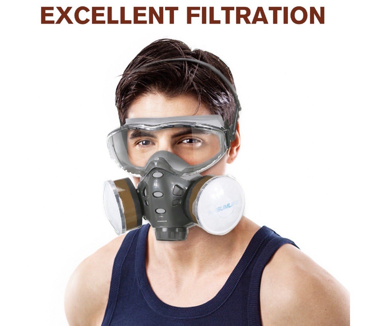 NASUM+M201+Reusable+Double+Gas+Mask+Protection+Filter+Chemical ...