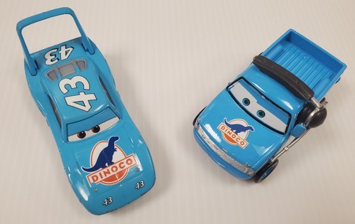 Disney Pixar Cars Dinoco Crew Chief Roger Wheeler & Strip Weathers Toy ...
