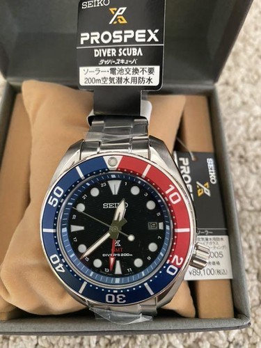 Seiko Prospex SBPK005 Cal.5K65 GMT Air Divers 200m Solar Mens Watch ...