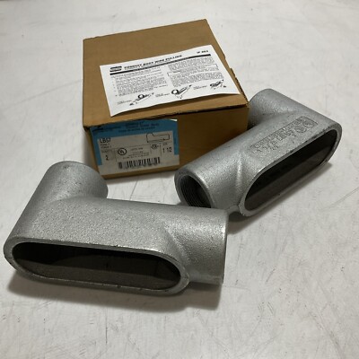 COOPER CROUSE-HINDS LB57 CONDULET CONDUIT OUTLET BODY SIZE 1 1/2 LOT OF ...