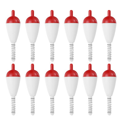 15pcs Fishing Float Bobbers Hard ABS Oval Stick Spring Slip Bobber Red ...