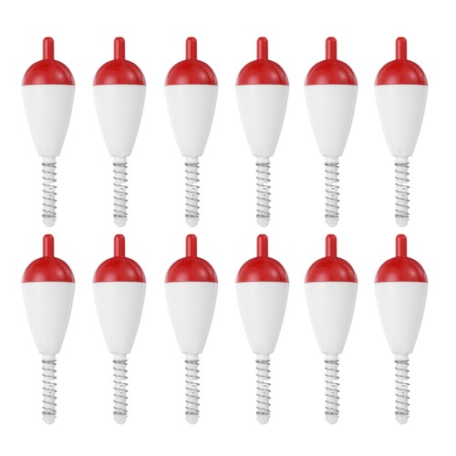 15pcs Fishing Float Bobbers Hard ABS Oval Stick Spring Slip Bobber Red ...