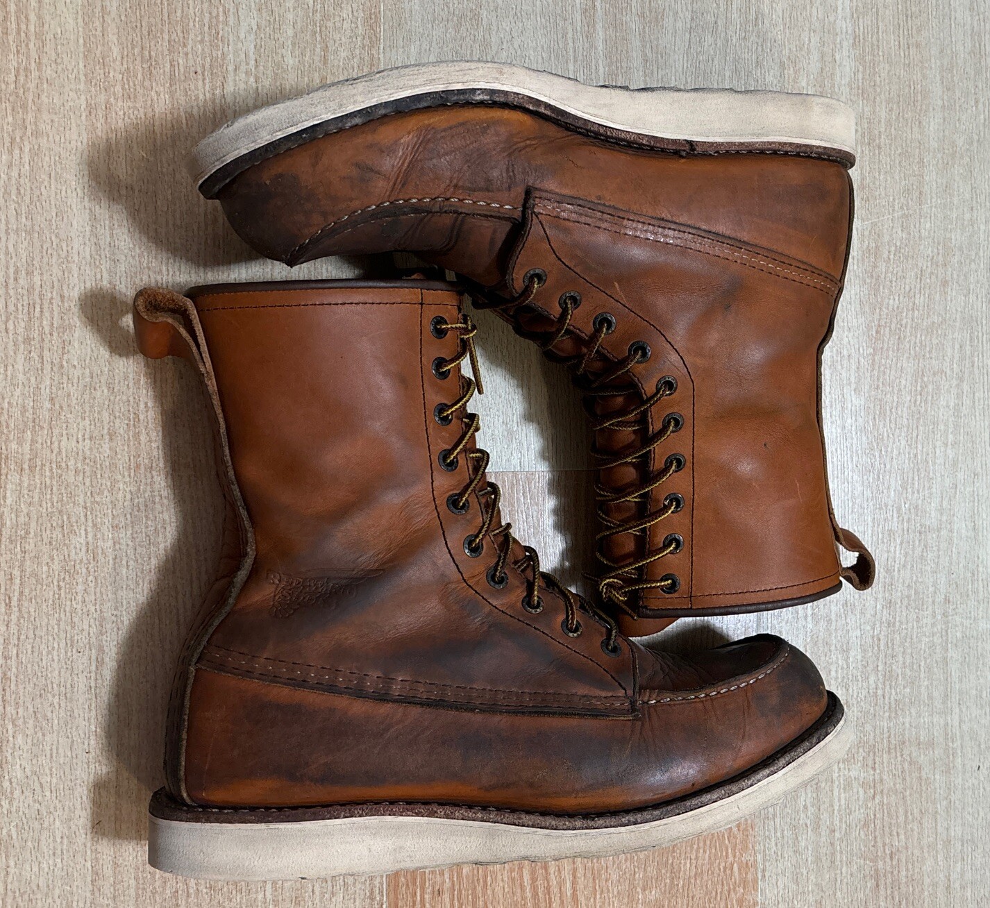 Red Wing 10877 Moc Toe Work Boots Mens 10.5 D Crepe Sole | eBay