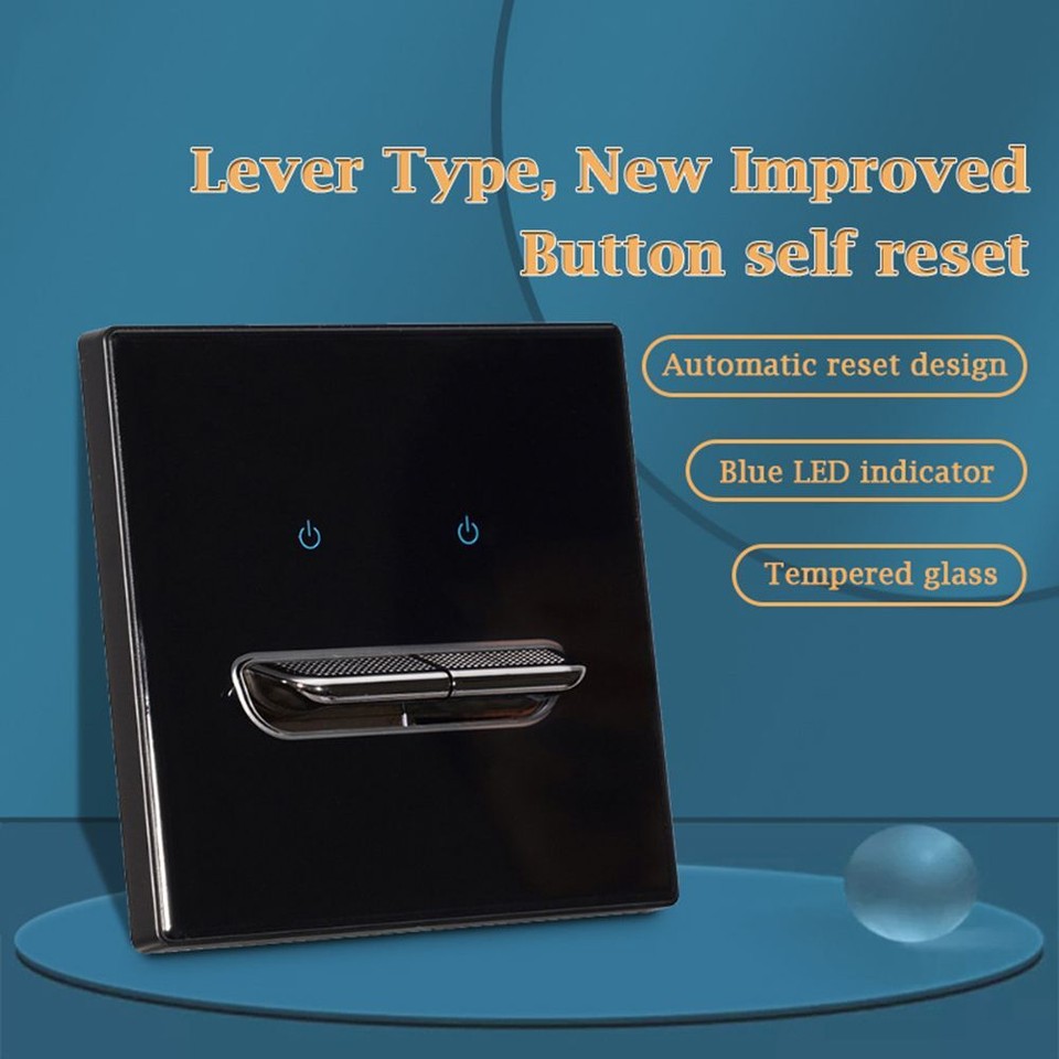 Gang 1 Way Tempered Glass Toggle Switch Wall Light Switch Push Button Switch | eBay