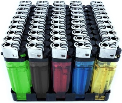 50 X NEW DISPOSABLE LIGHTERS CHILD SAFETY ADJUSTABLE FLAME WINDPROOF ...