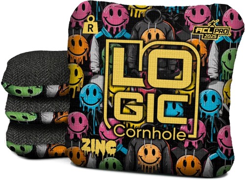 Logic Cornhole Drip Smiley ACL Approved 2025 Stamped Bags Dual Sided ZINC-R | eBay