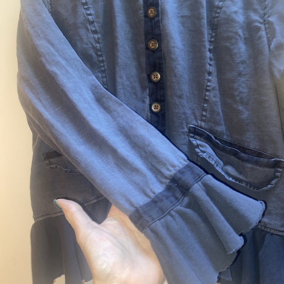 Sundance Light Denim Jacket Ruffles Xl So Cute | eBay