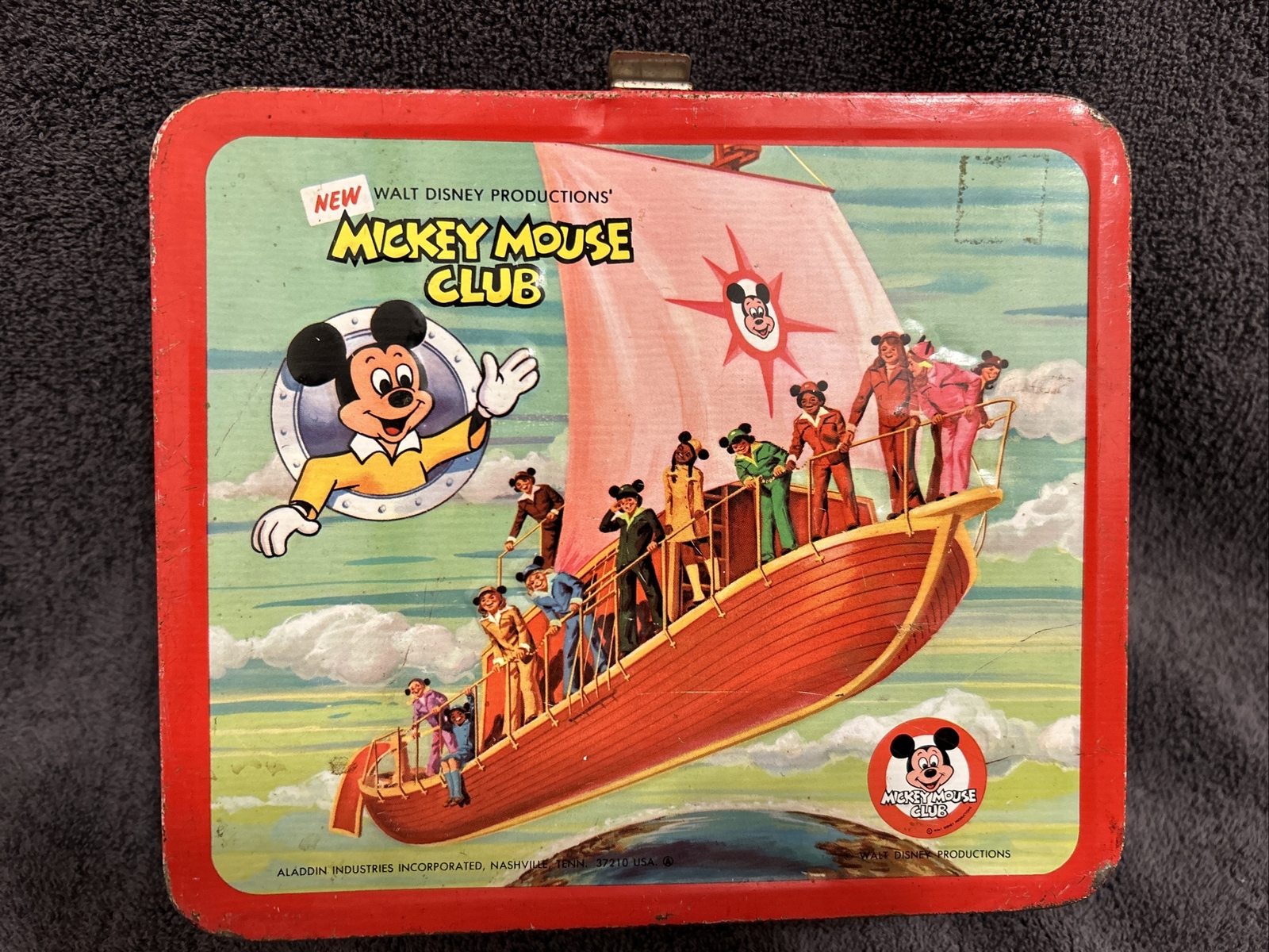 1977 DISNEY ALADDIN MICKEY MOUSE CLUB METAL LUNCH BOX & THERMOS | eBay