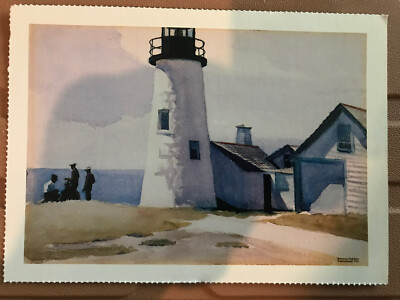 POSTCARD- MAINE, PORTLAND MUSEUM OF ART- EDWARD HOPPER, PEMAQUID LIGHT ...