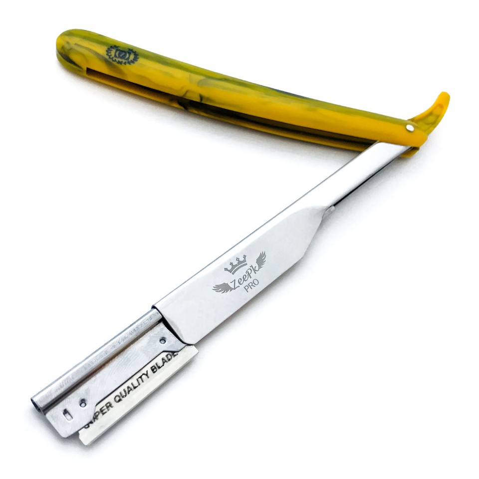 ZEEPK EXPOSED RAZOR BLADE HOLDER SHAVETTE BARBER SALON RASOIR + 100 ...