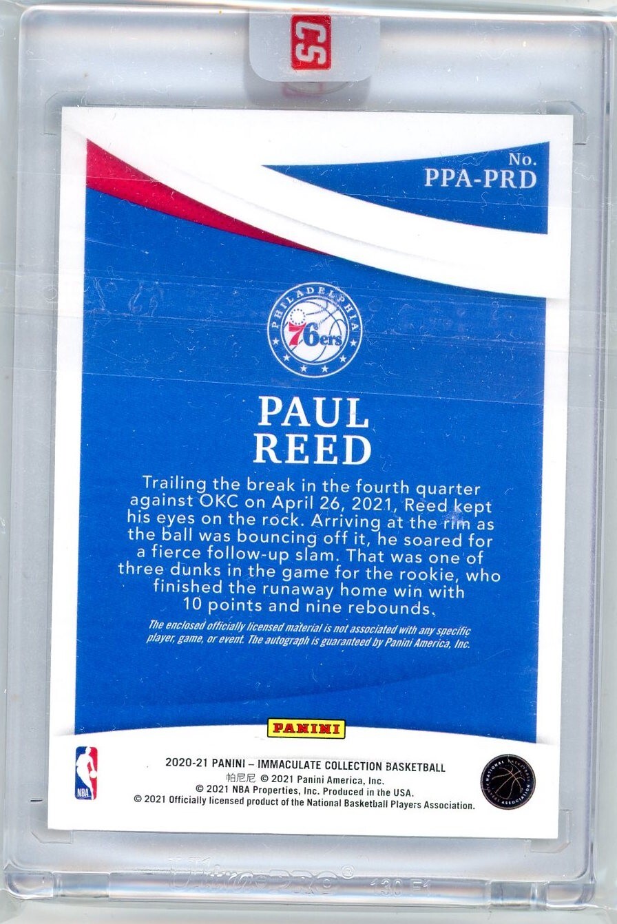 2020-21 Panini Immaculate Collection Premium Patch Logo Auto #PPA-PR ...