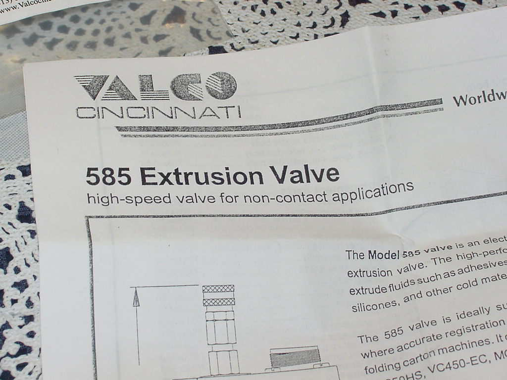 Valco Cincinnati 585 Extrusion Valve, High Speed, Non-Contact 703XX304 ...