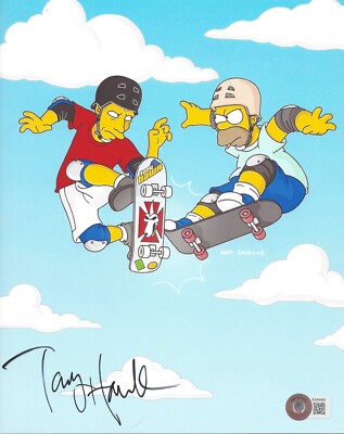 TONY HAWK SKATEBOARD LEGEND SIGNED THE SIMPSONS 8x10 PHOTO B PROOF ...