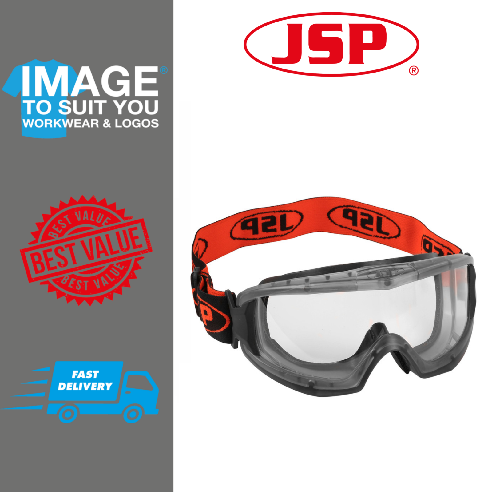 JSP EVO Goggles Indirect Vent Anti-Fog, Anti Mist Lens Safety Goggles ...