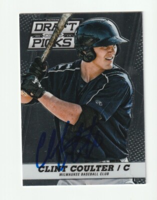 Clint Coulter Signed 2013 Panini Prizm Perennial Draft Picks Card #14 ...