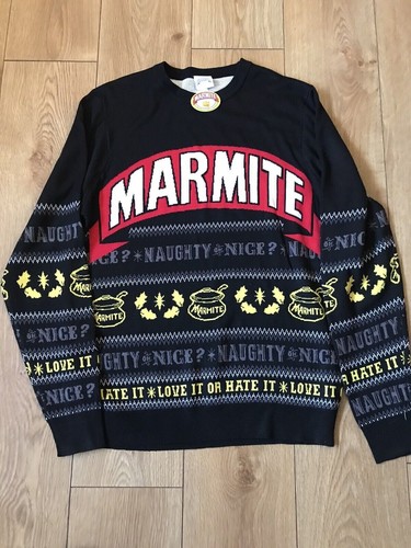 Marmite Christmas Jumper Naughty Or Nice? Size M Medium Chest 97-102cm ...