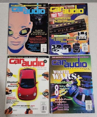 (Lot of 4) Car Audio and Electronics Magazine Year 1998 Mixed Lot Old ...