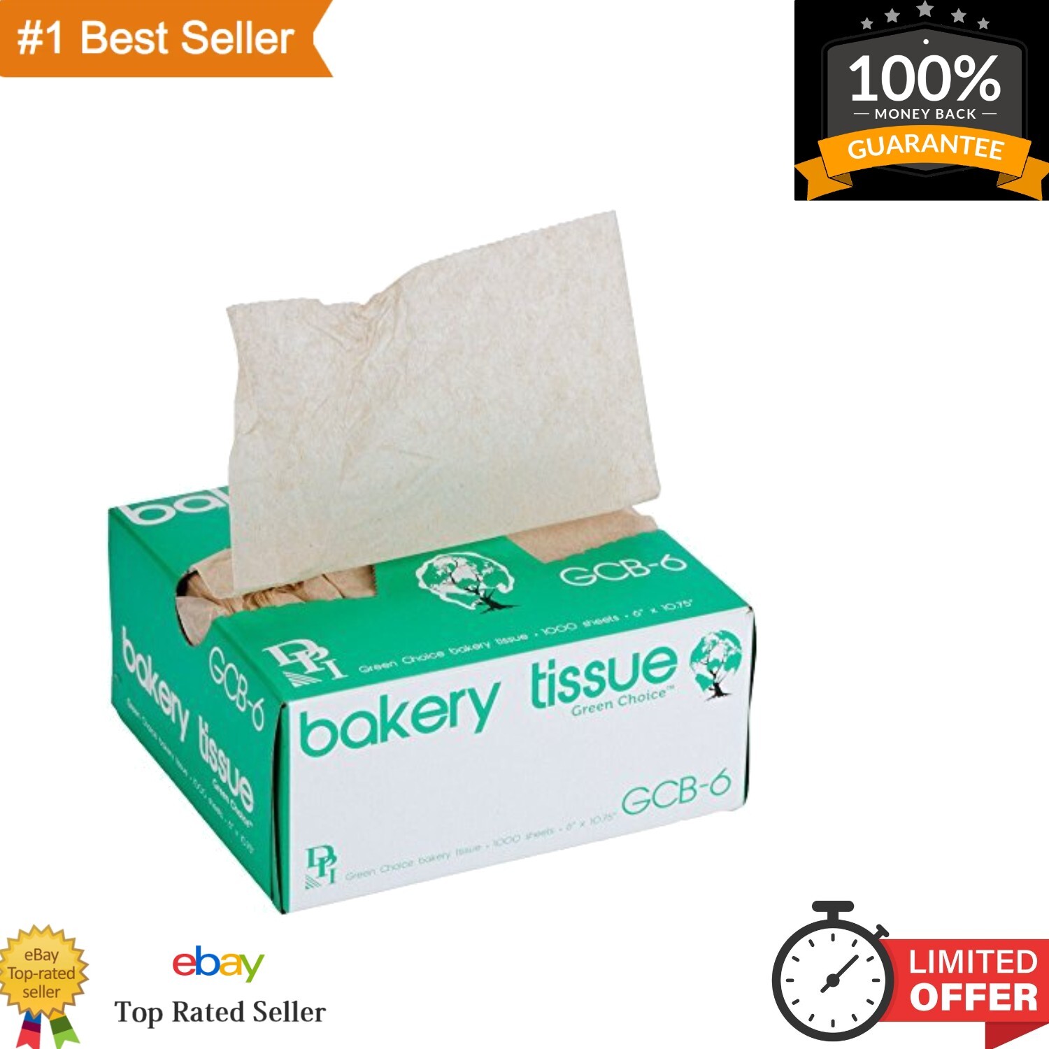 Interfolded Kraft Bakery Tissue Sheets - Unbleached Brown Soy Wax ...
