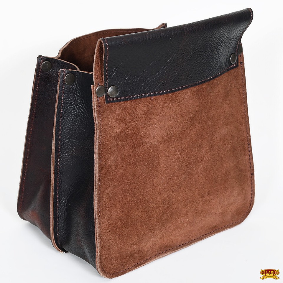 81HS Hilason Genuine Thick Leather Shooting Shotgun Shell Bag Ammo Bag ...