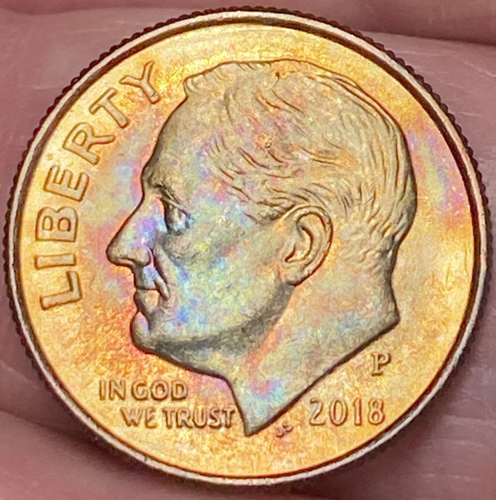 2018-P Roosevelt Dime Beautiful Lustrous Gold/Rainbow Toned Coin #7 | eBay
