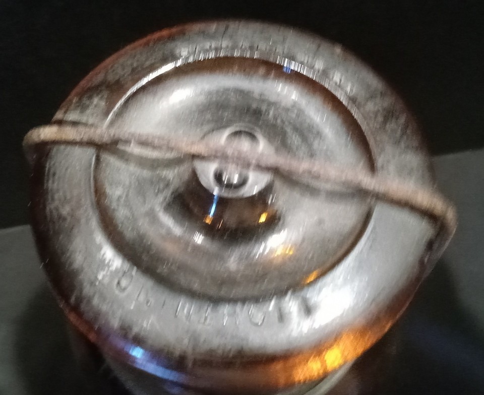 AMBER QUART LIGHTNING FRUIT JAR WITH GROUND LIP ORIGINAL 1882 | eBay