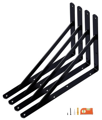 4-Pack 14 Inch Heavy Duty Shelf Brackets Large Wall Bracket for Garage ...