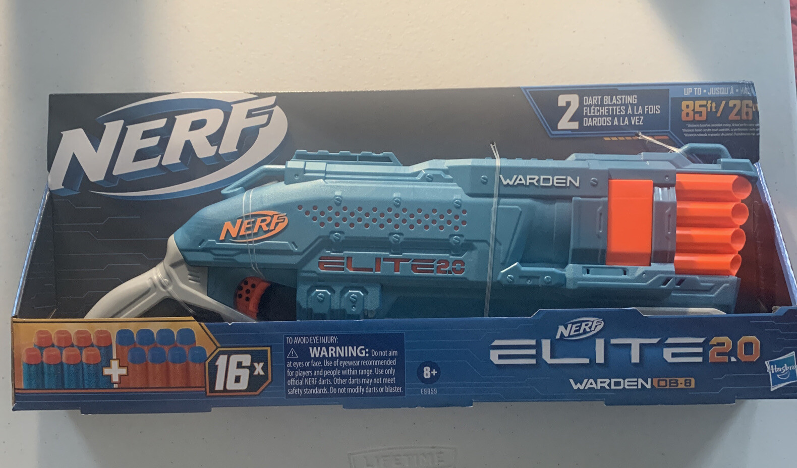 NIB- Nerf Elite 2.0 Warden DB-8 Blaster Includes 16 Nerf Darts | eBay