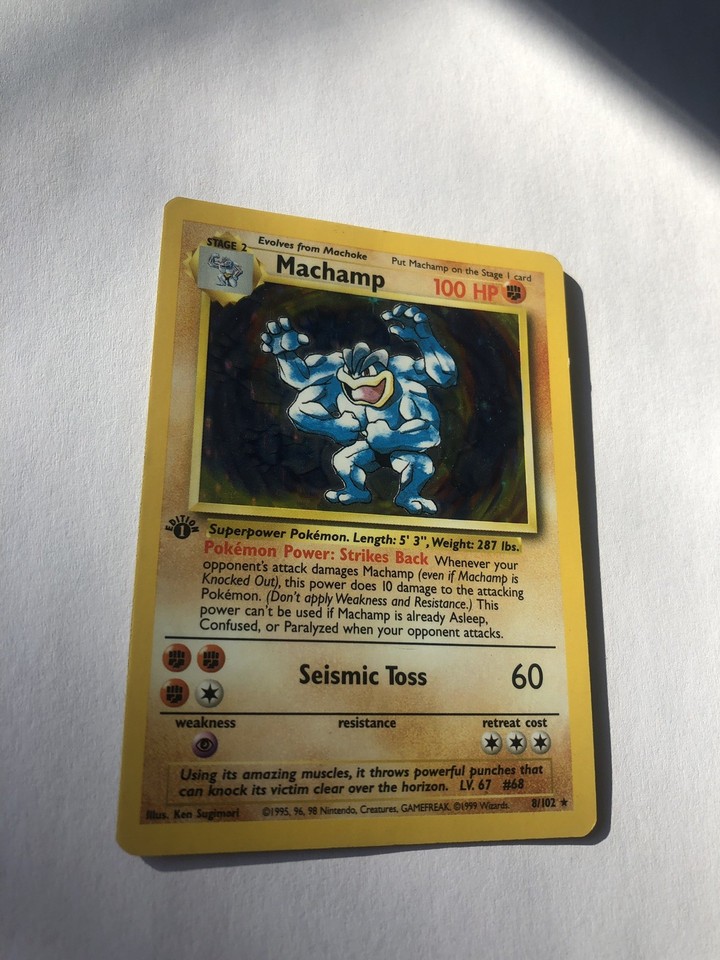 Ultra Rare Pokemon Card Shiny Machamp 1st Edition Base Set/ First ...