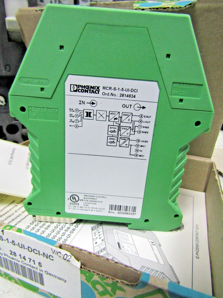 🔥 NEW PHOENIX CONTACT MCR-S-1/5-UI-DCI CURRENT TRANSMITTER 2814634 ...
