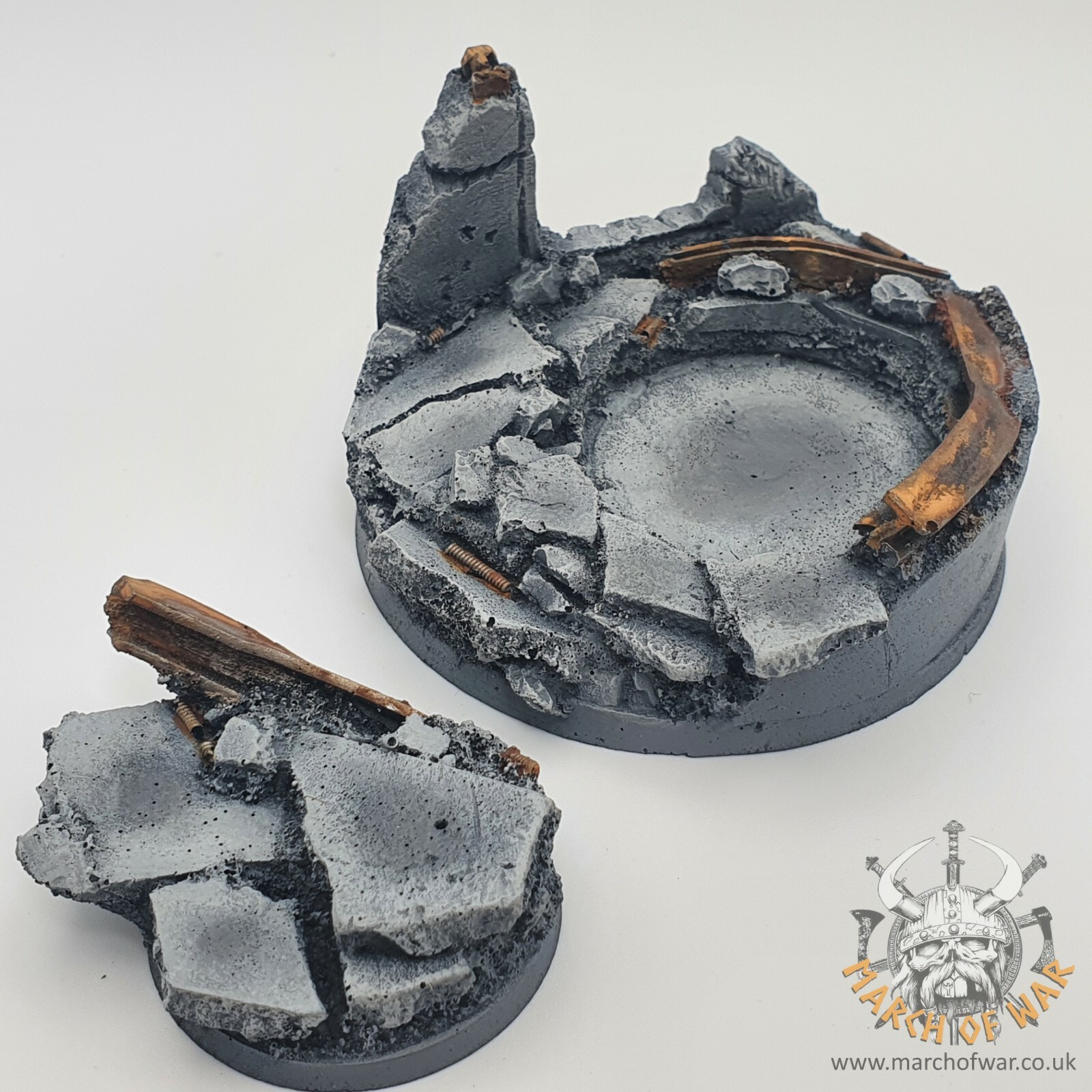 40mm + 80mm hero insert resin Urban Rubble bases, horus heresy March of ...