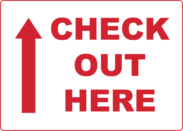 CHECK OUT HERE, STOREFRONT WINDOW RETAIL | Adhesive Vinyl Sign Decal | eBay