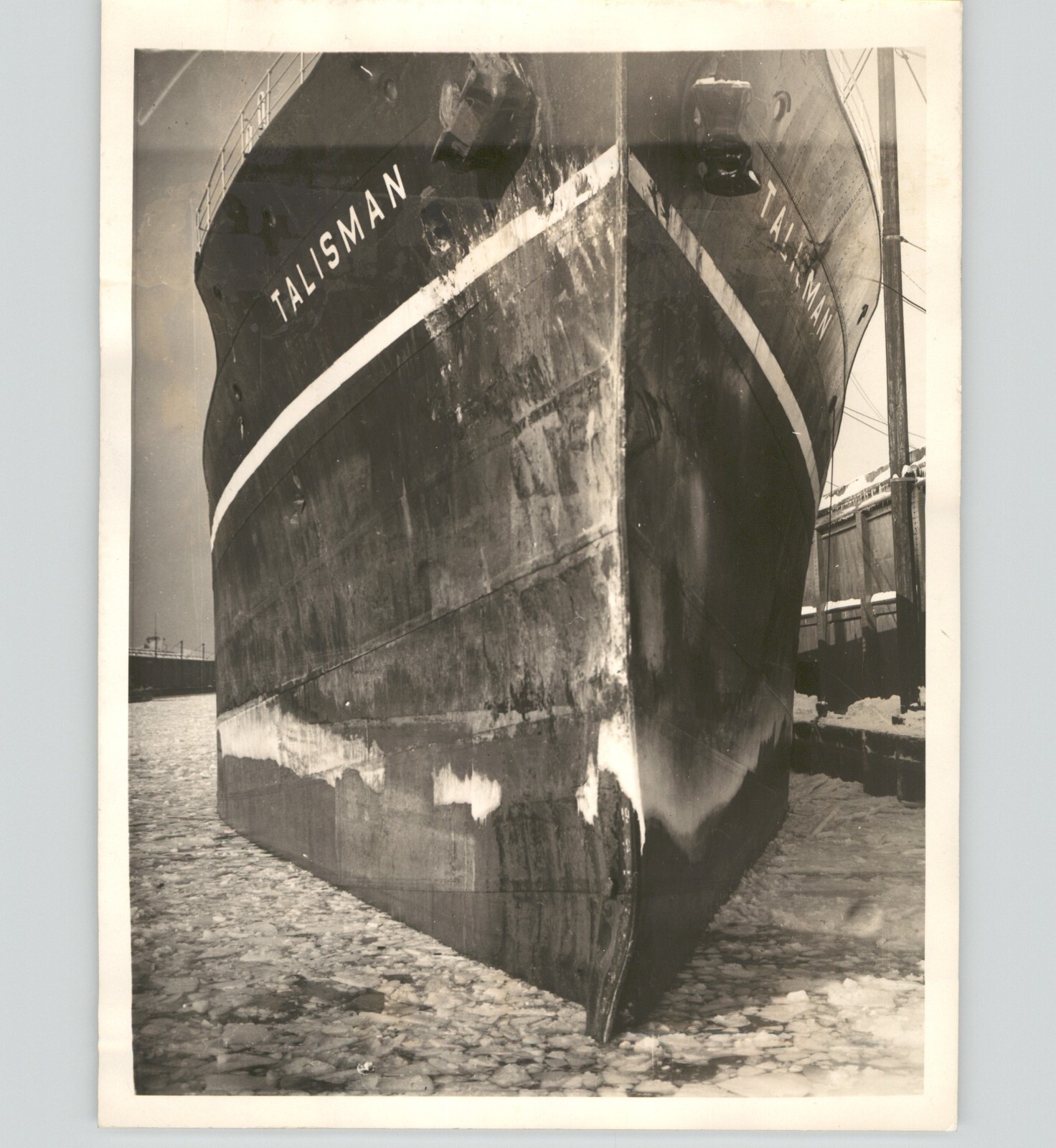 DAMAGED Freighter SHIP 'Talisman' Collision NEW YORK Vintage 1935 Press ...