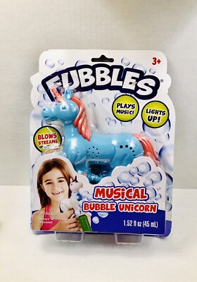 NEW Little Kids Fubbles Magical Unicorn Bubble Blaster with Lights ...