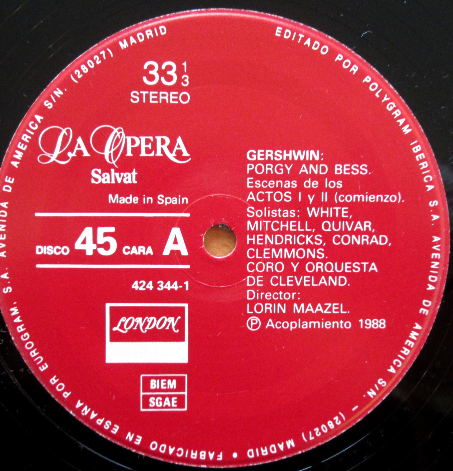 Gershwin Porgy & Bess Willard White Lorin Maazel 1988 London 424 344-1 ...